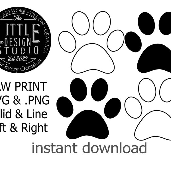 Solid Paw Print Svg - Etsy