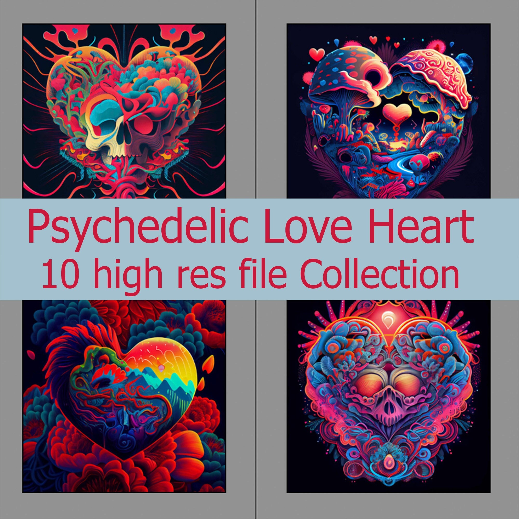 Psychedelic Art Heart