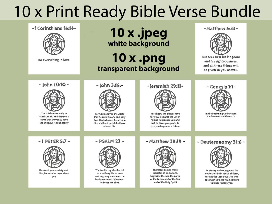 Bible Scripture Poster Bundle Instant Download, Bible Verse Collection ...
