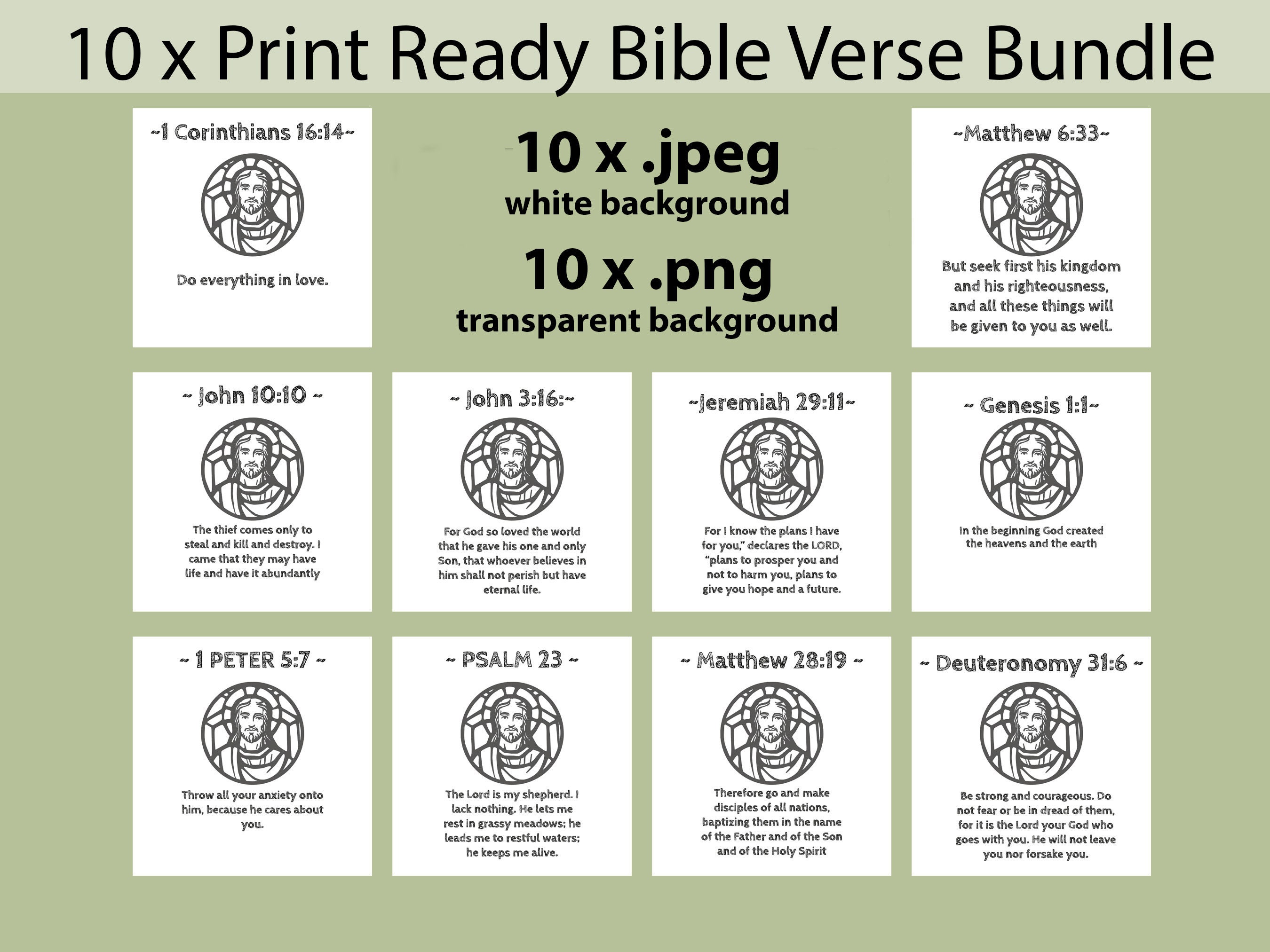 Bible Scripture Poster Bundle Instant Download, Bible Verse Collection ...