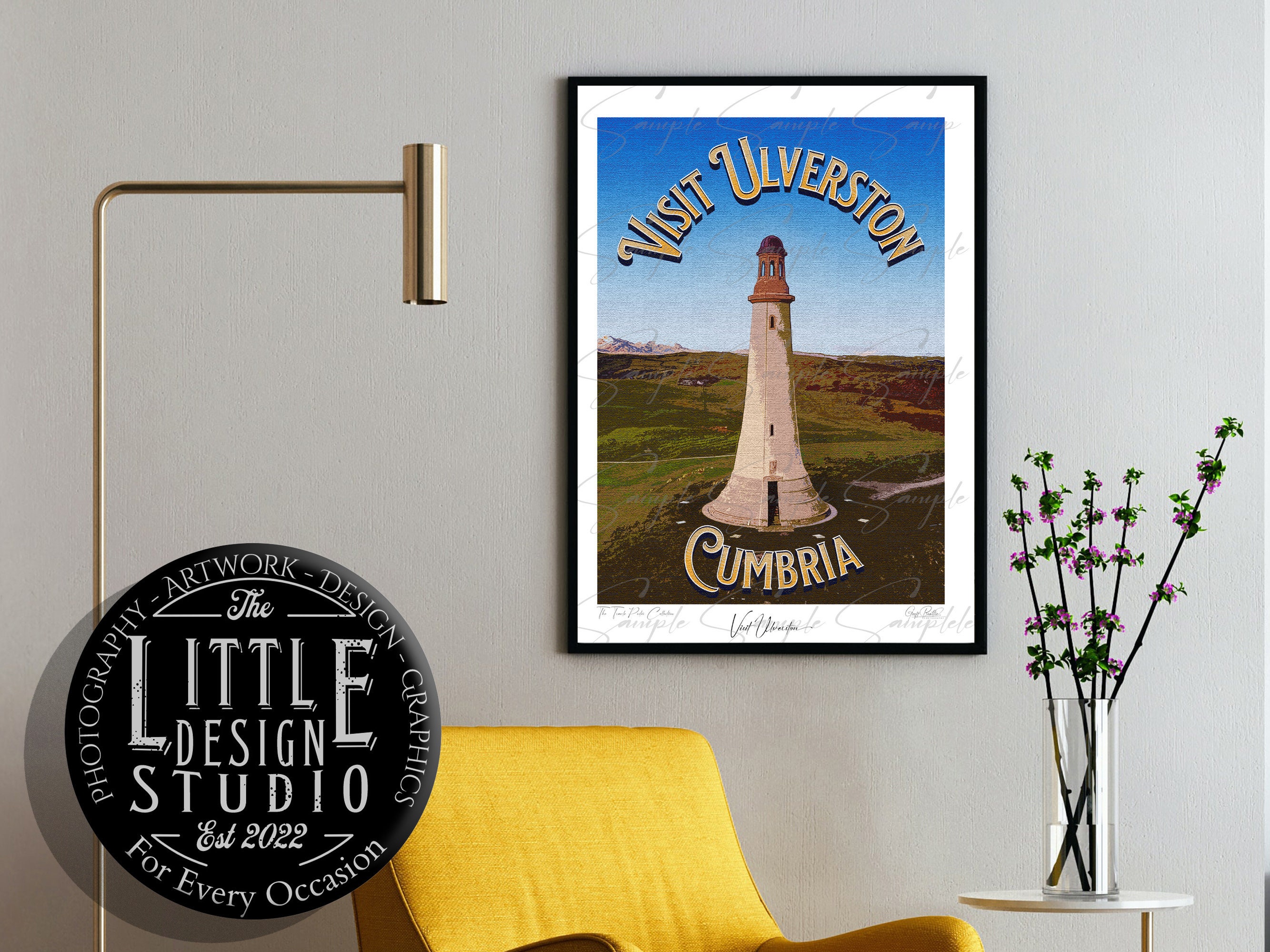 Printable British Wall Art, Retro Vintage Poster, Ulverston. Cumbria ...