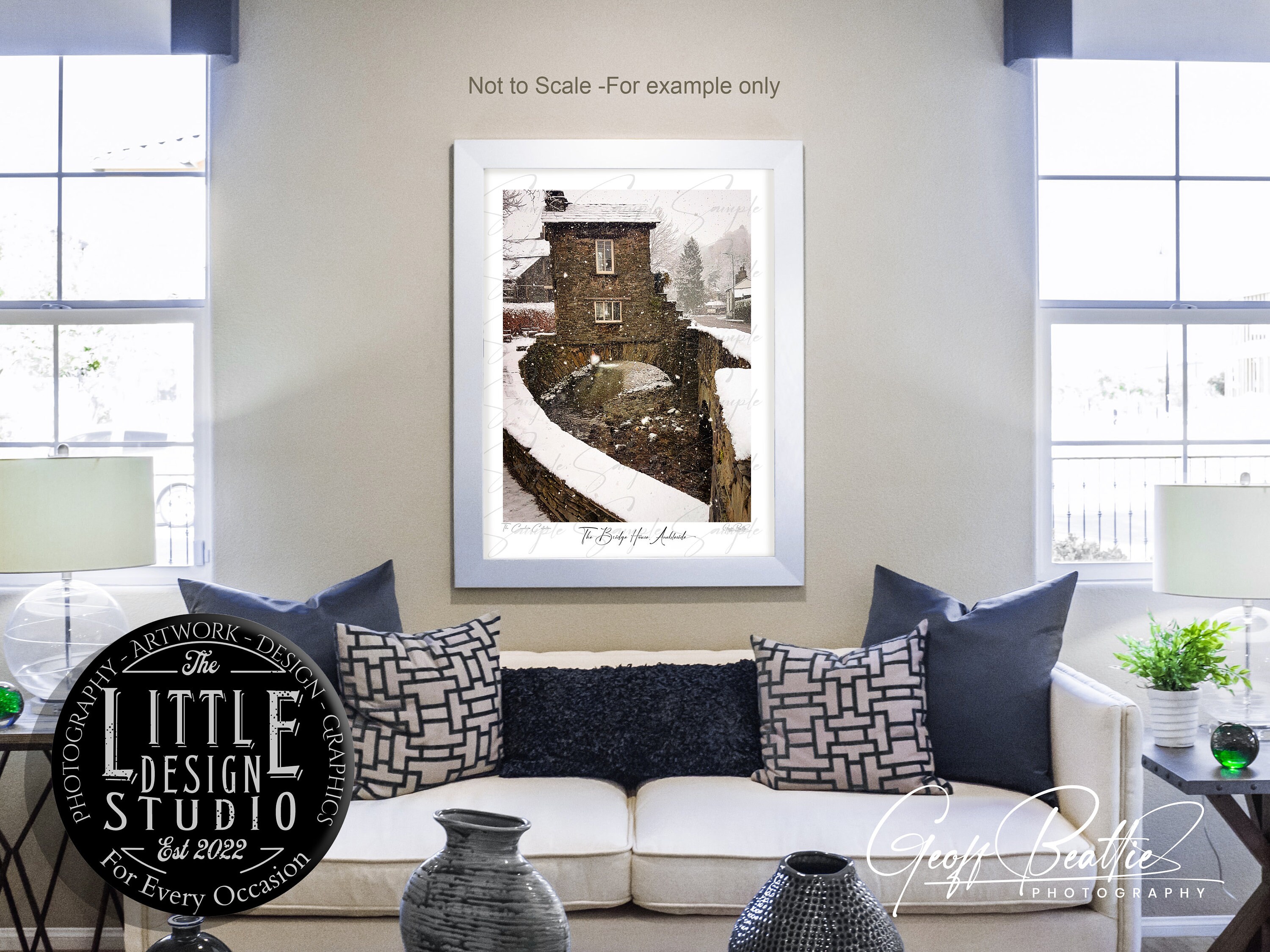 Bridge House, Ambleside, Cumbria Print: Lake District Landscape ...