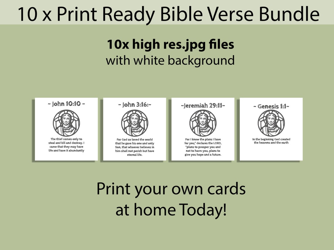 Bible Scripture Poster Bundle Instant Download, Bible Verse Collection ...