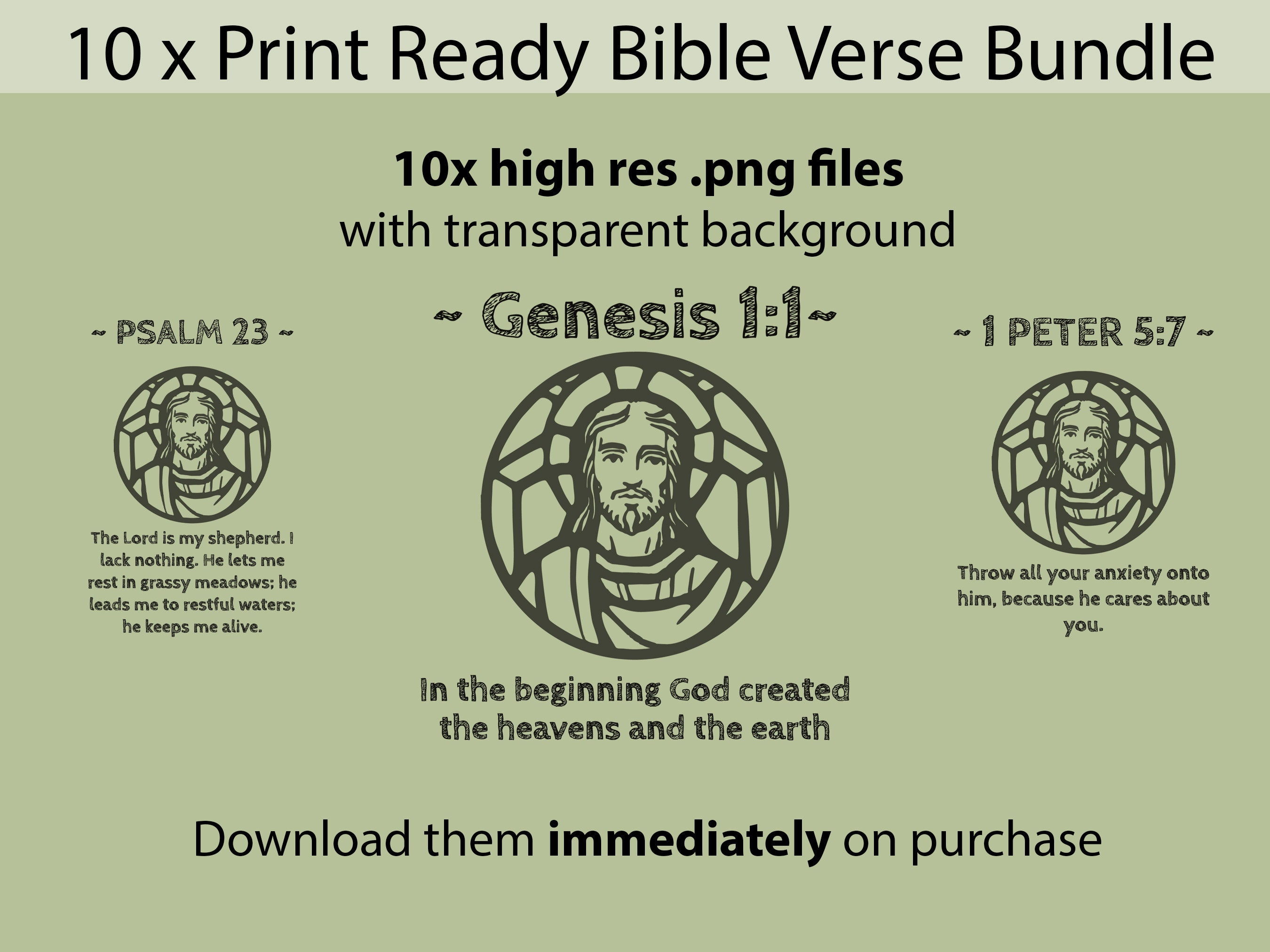 Bible Scripture Poster Bundle Instant Download, Bible Verse Collection ...