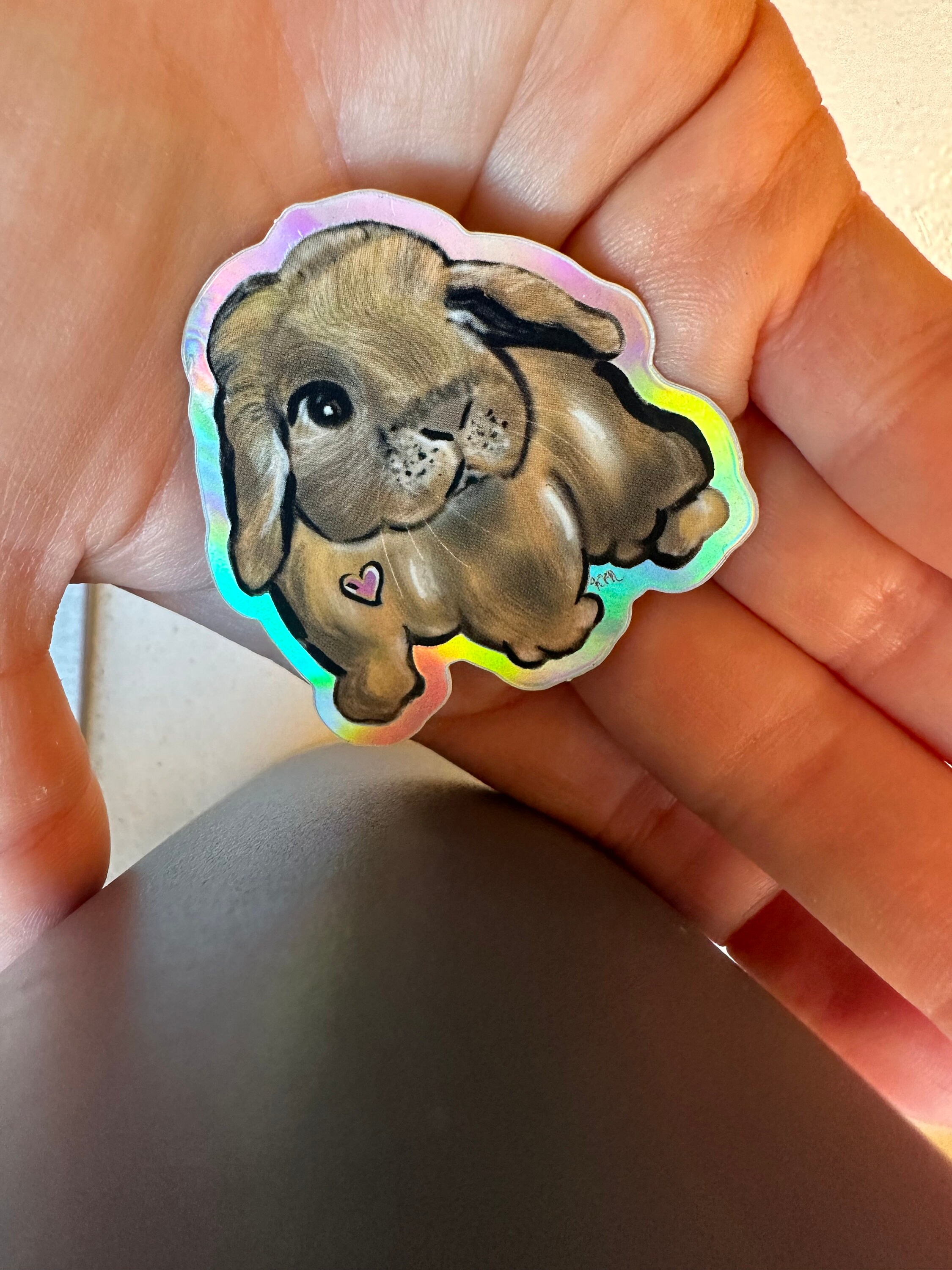 Bunny Sticker Holographic Bunny Cute Bunny Sticker Cute Rabbit Sticker ...