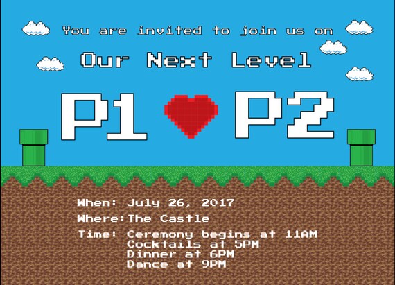 Video Game Wedding Invitation