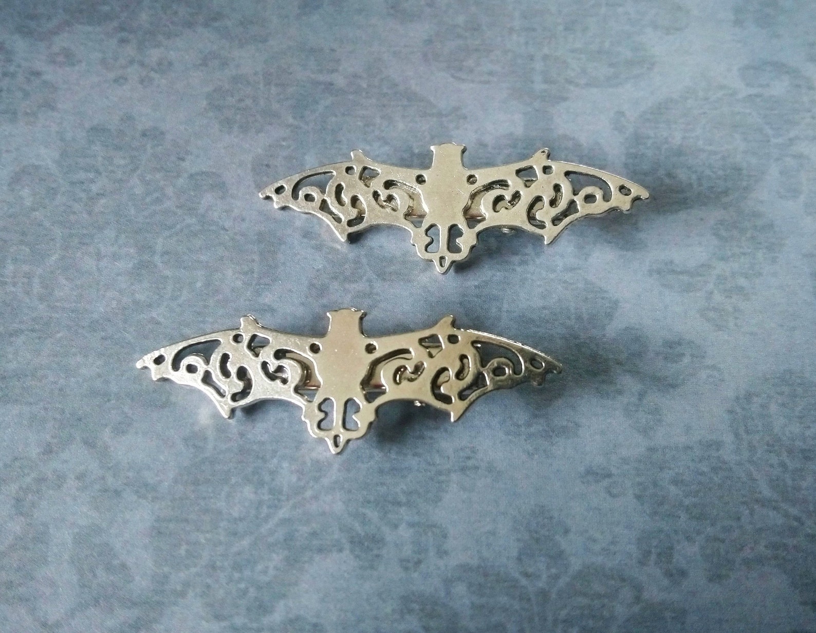 Bat Har Clip Silver Bat Hair Pin Gothic Hair Accessories - Etsy