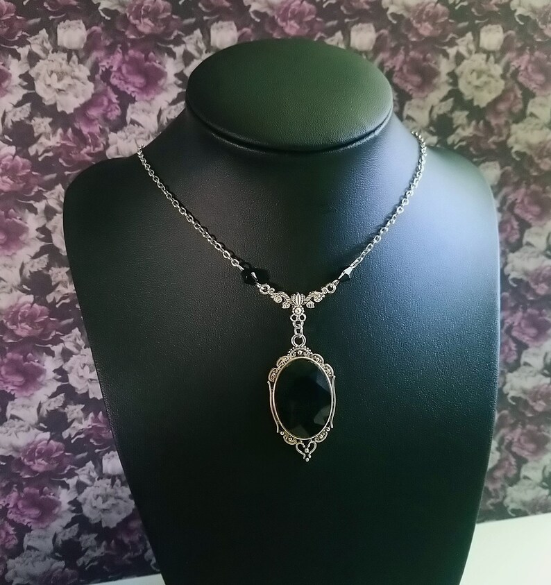 Victorian Black Cameo Necklace Classical Gothic Necklace - Etsy