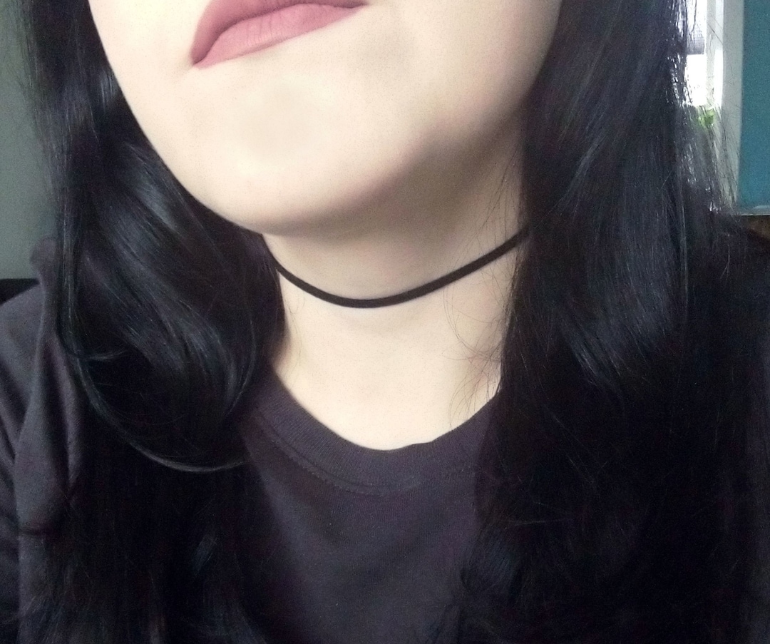 Thin Black Choker, Suede Choker Necklace, Faux Leather Single Choker ...