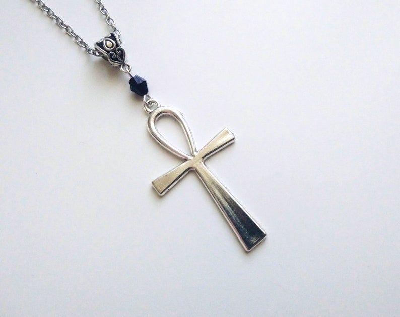Gothic Ankh Necklace Silver Necklace With Ankh Pendant - Etsy