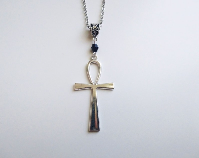 Gothic Ankh Necklace Silver Necklace With Ankh Pendant - Etsy