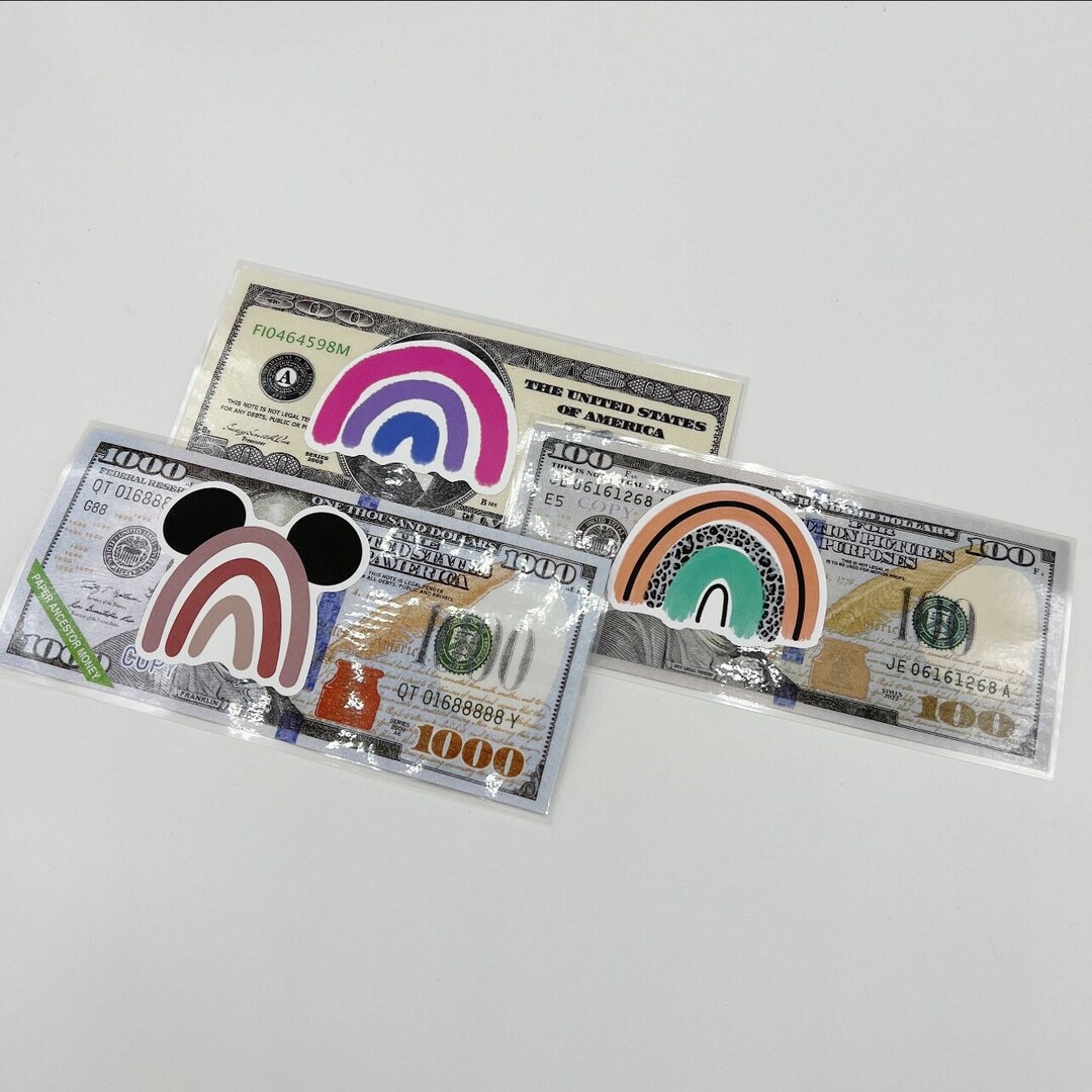 Rainbow Theme Cash Placeholders, 100 500 1000, Prop, Budgeting, Cash ...