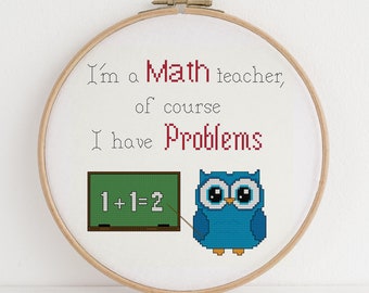 Teacher Cross Stitch - Etsy