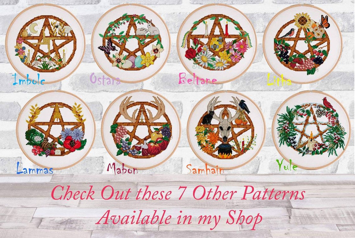 Mabon Pentacle Cross Stitch Pattern - Etsy