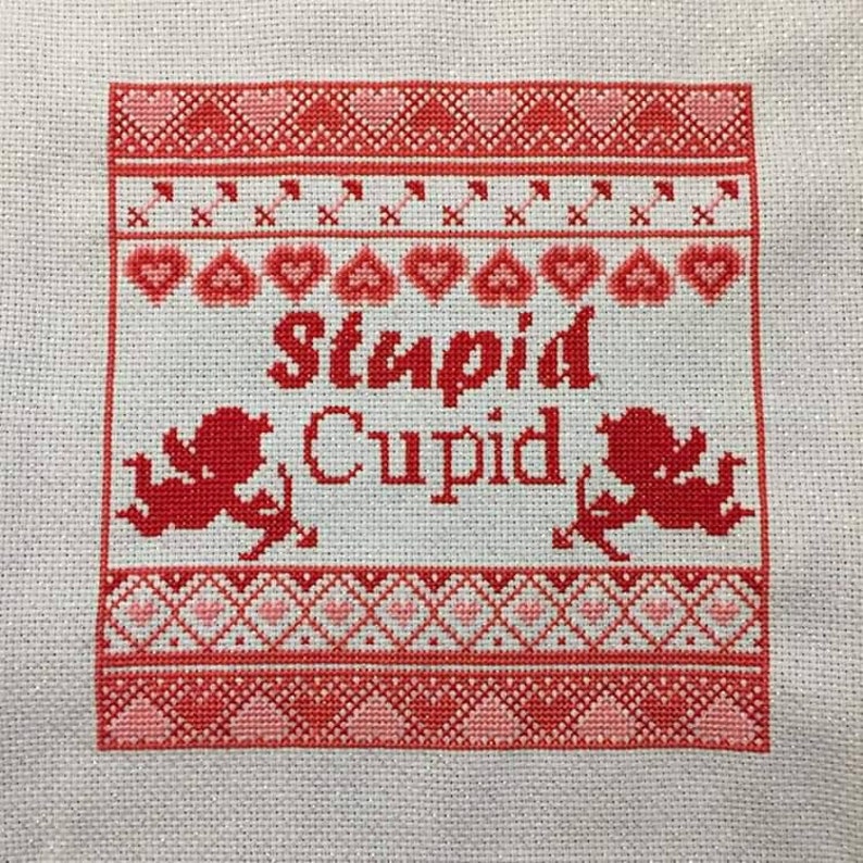 Stupid Cupid Funny Valentine's Cross Stitch Pattern - Etsy