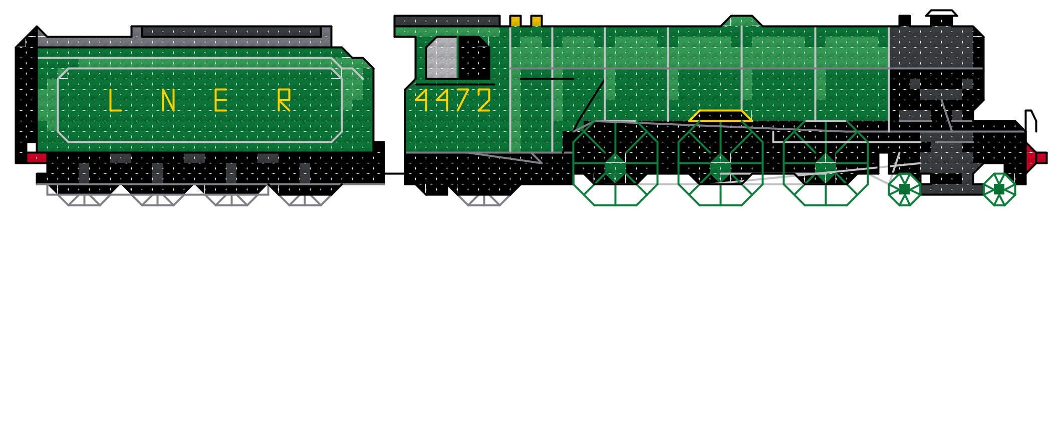 LNER A3 4472 Flying Scotsman Steam Engine Digital Cross Stitch - Etsy UK