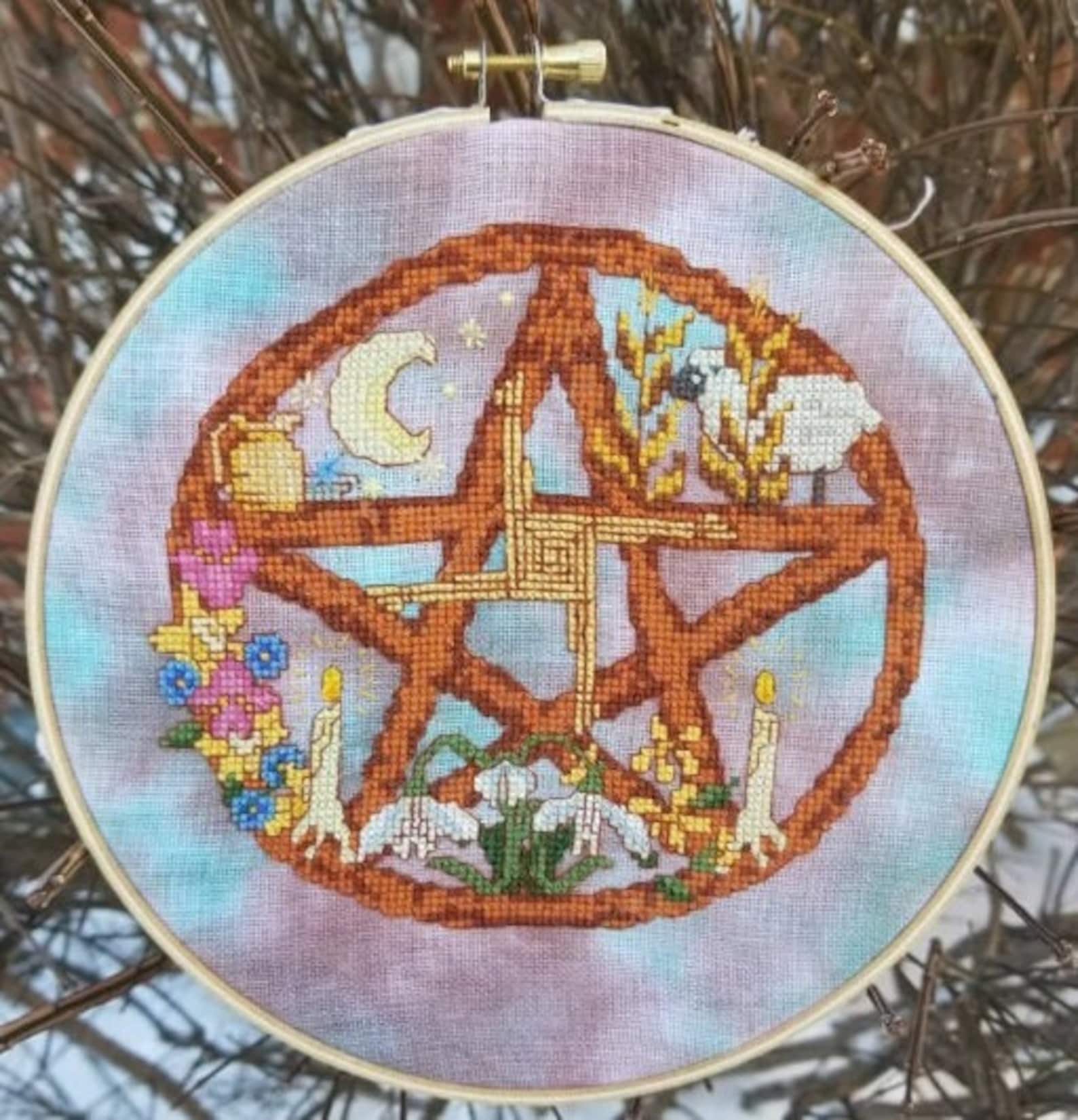 Set of 8 Pentacle Cross Stitch Patterns - Etsy