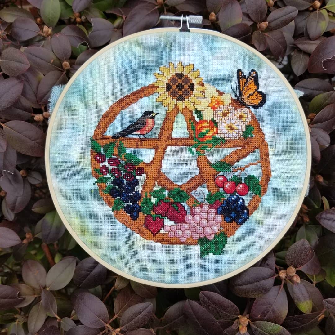 Litha Pentacle Cross Stitch Pattern | Etsy