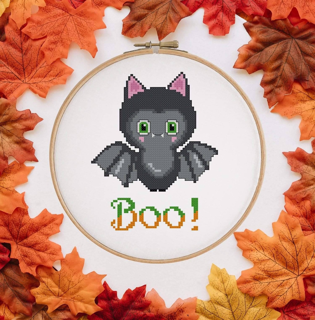 Little Bat Halloween Cross Stitch Pattern - Etsy