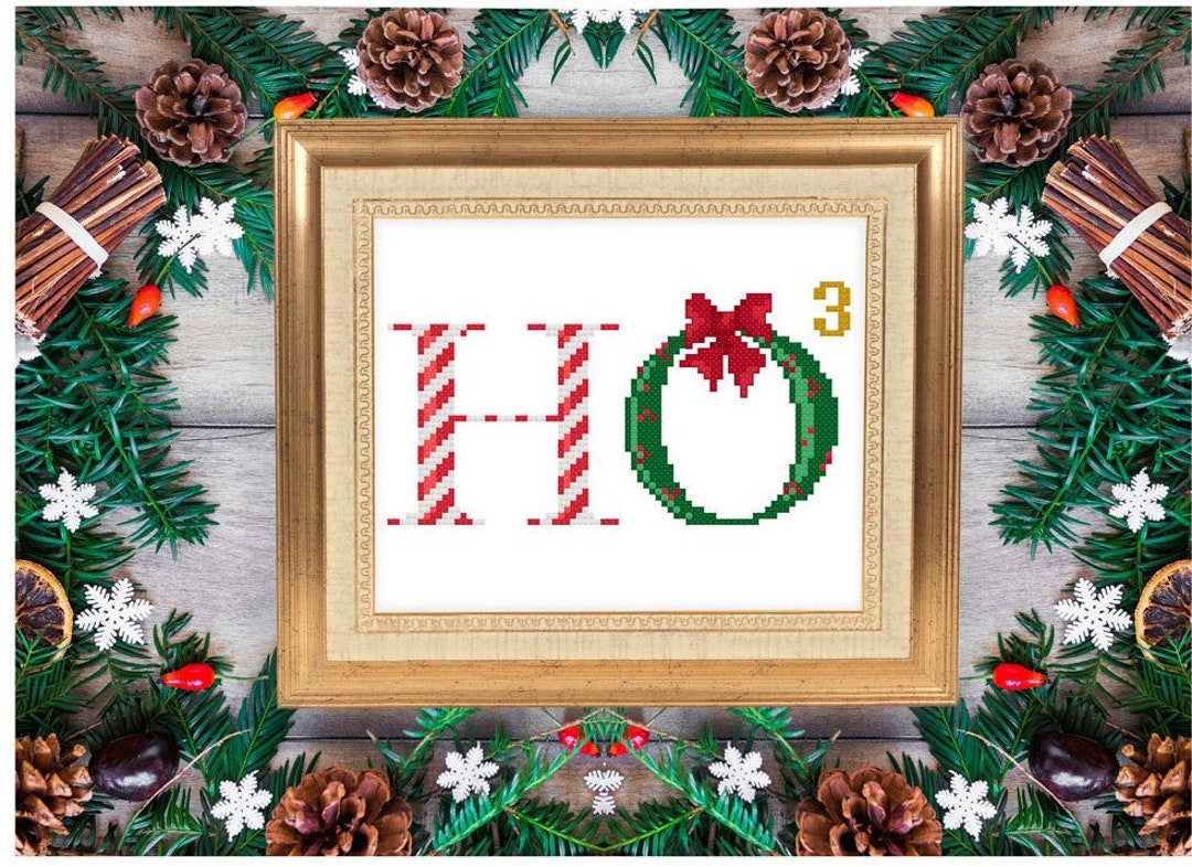 Ho Ho Ho (cubed) Christmas Cross Stitch Pattern - Etsy