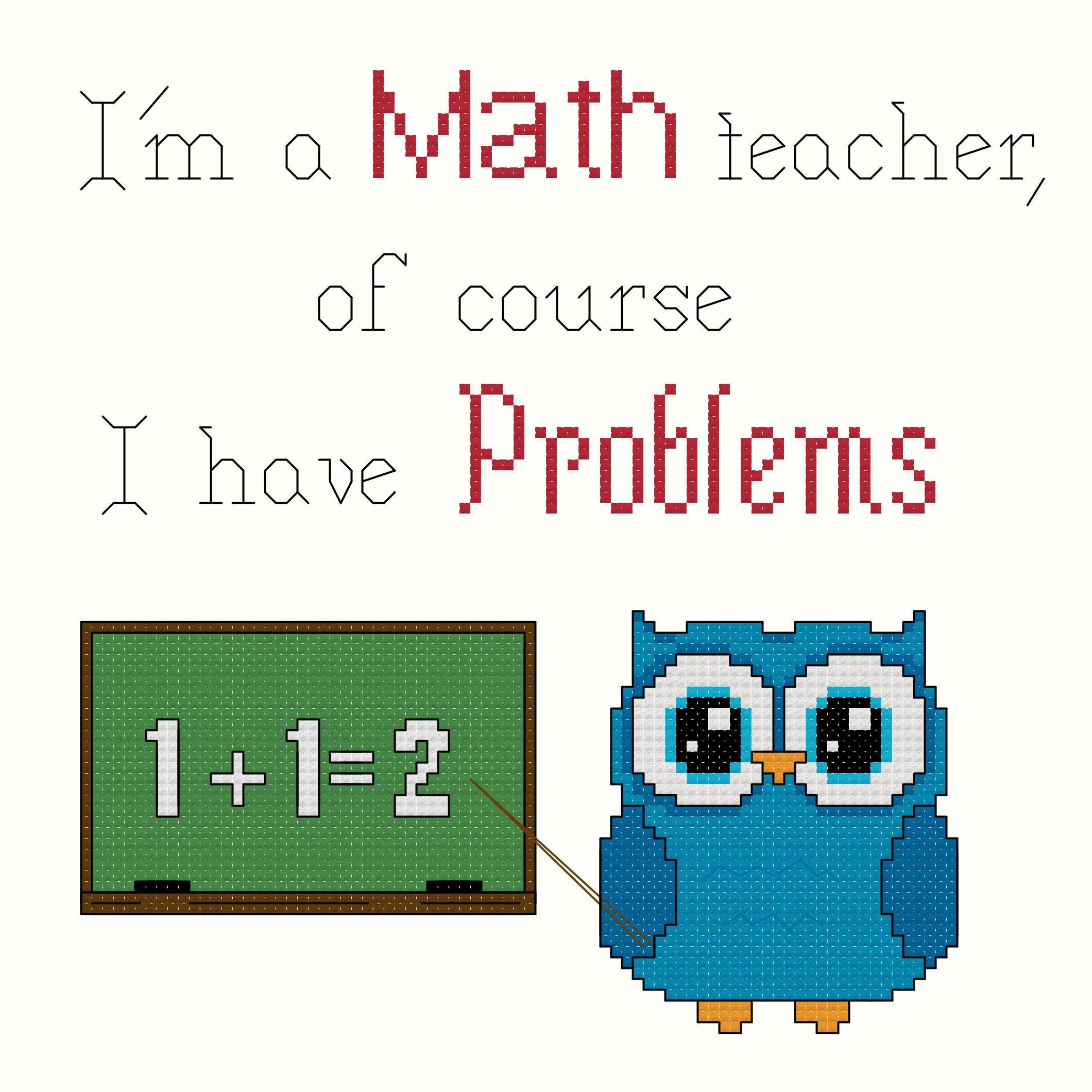 Math Teacher Cross Stitch Pattern - Etsy