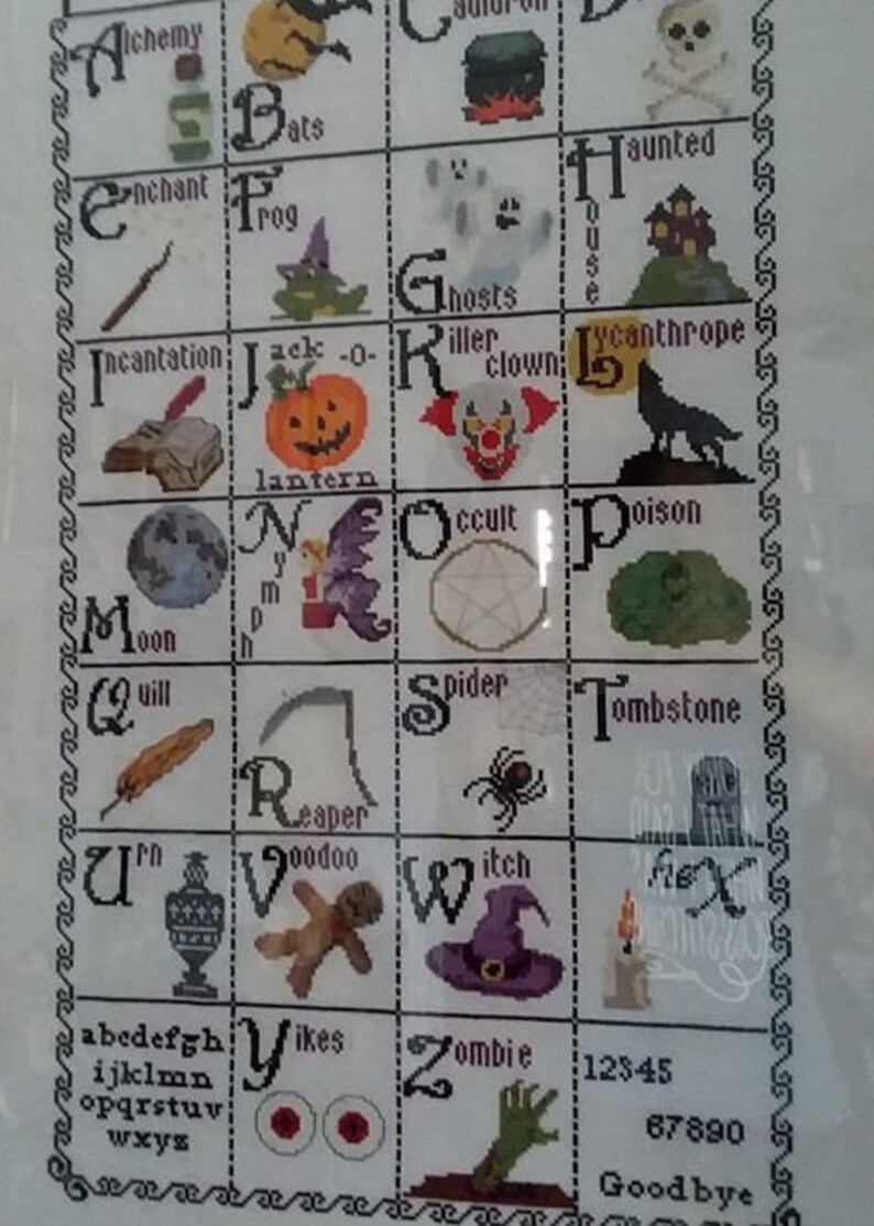 Halloween ABC Sampler Cross Stitch Pattern - Etsy