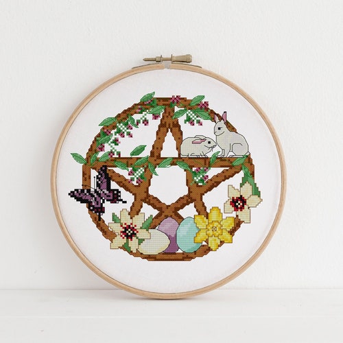 Ostara Pentacle Cross Stitch Pattern - Etsy