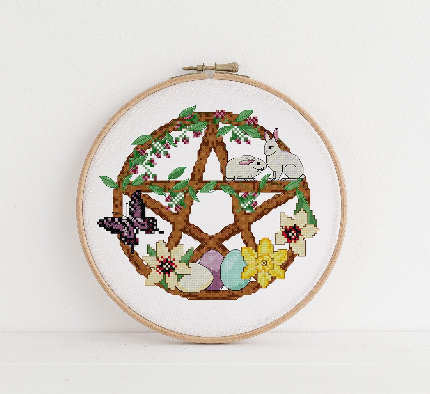 Ostara Pentacle Cross Stitch Pattern - Etsy