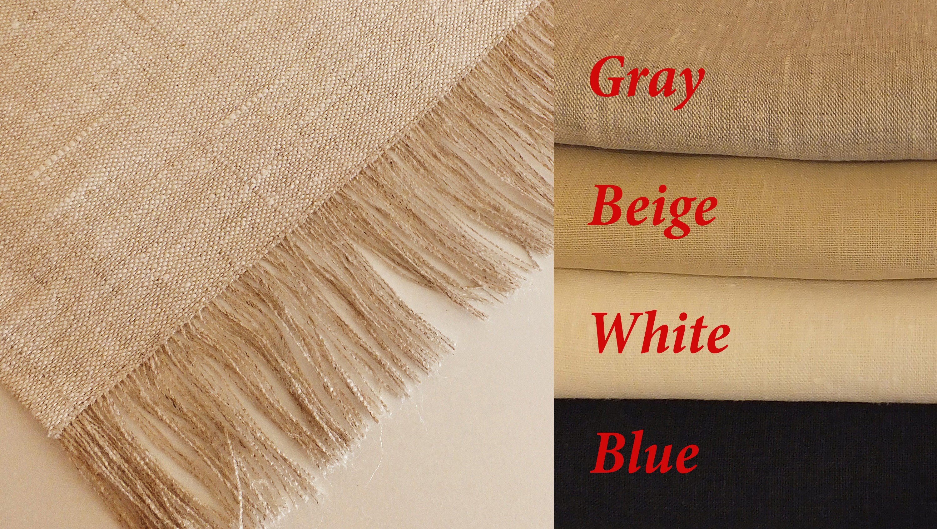White Navy Grey Beige Linen Table Runners Extra Long Short - Etsy