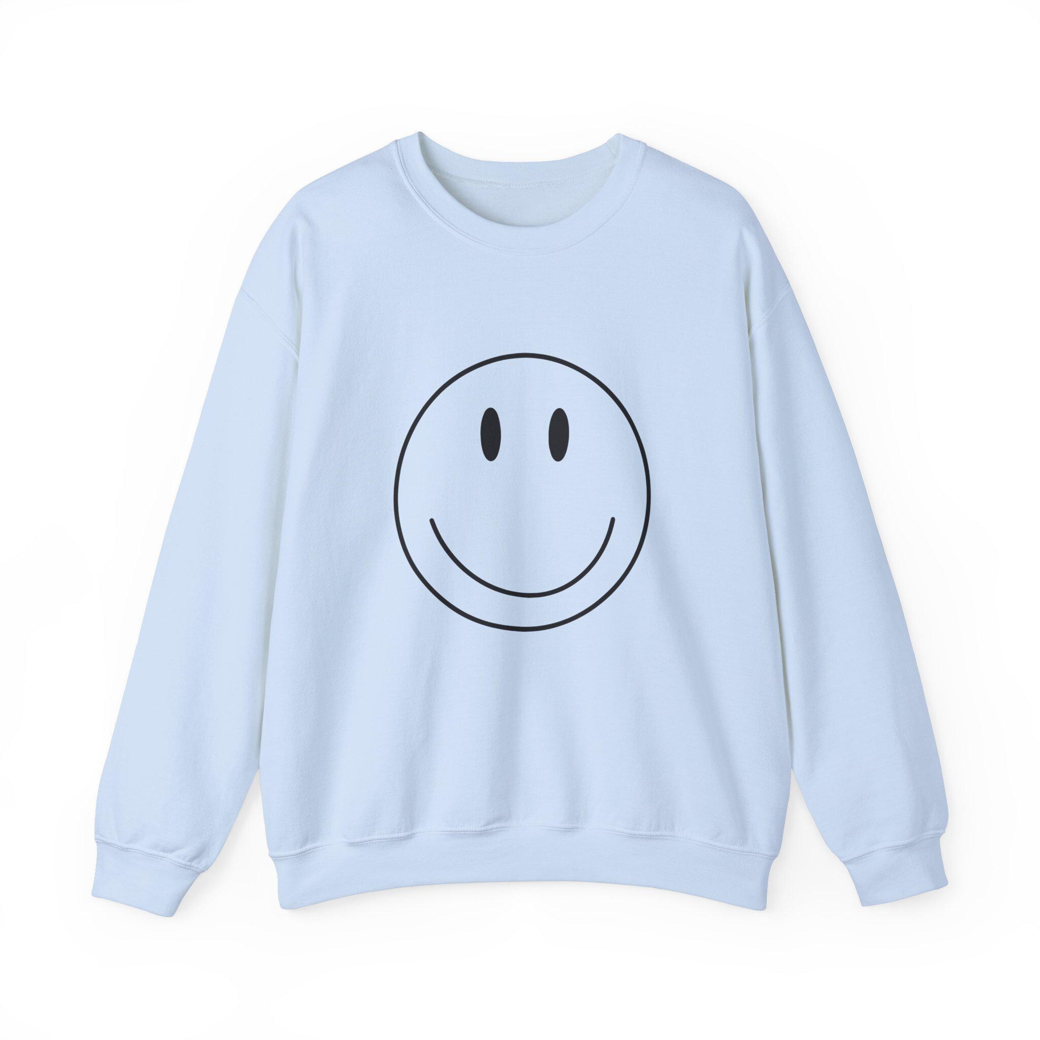 Smiley Face Sweatshirt, Smile Face Sweatshirt, Retro Smiley Face ...