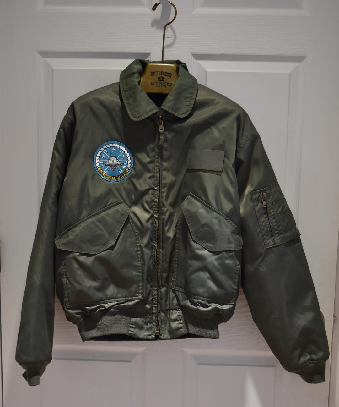 Vintage Navy Flyers Jacket CWU-45-P Mens Large Military Bomber USS ...