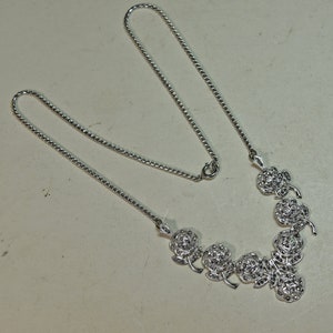 Vintage Sterling Silver & Marcasite Rose Bud Pendant Chain Necklace 20 ...