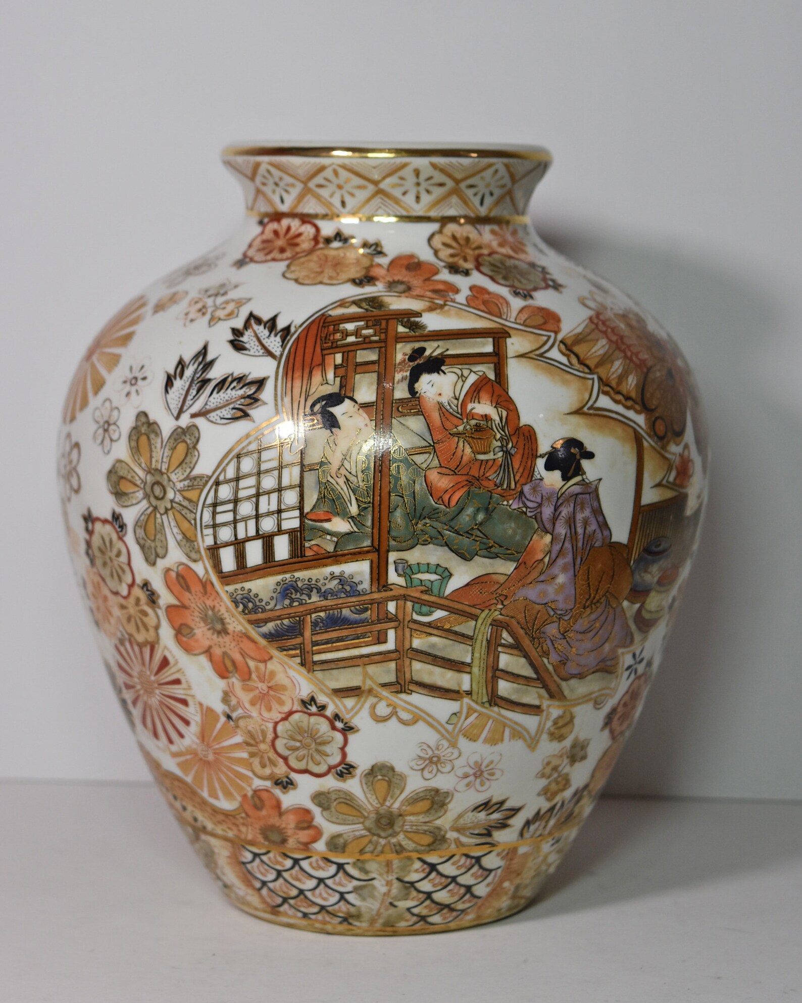 Antique Victorian Japanese Hand Painted Porcelain Vase Geisha - Etsy