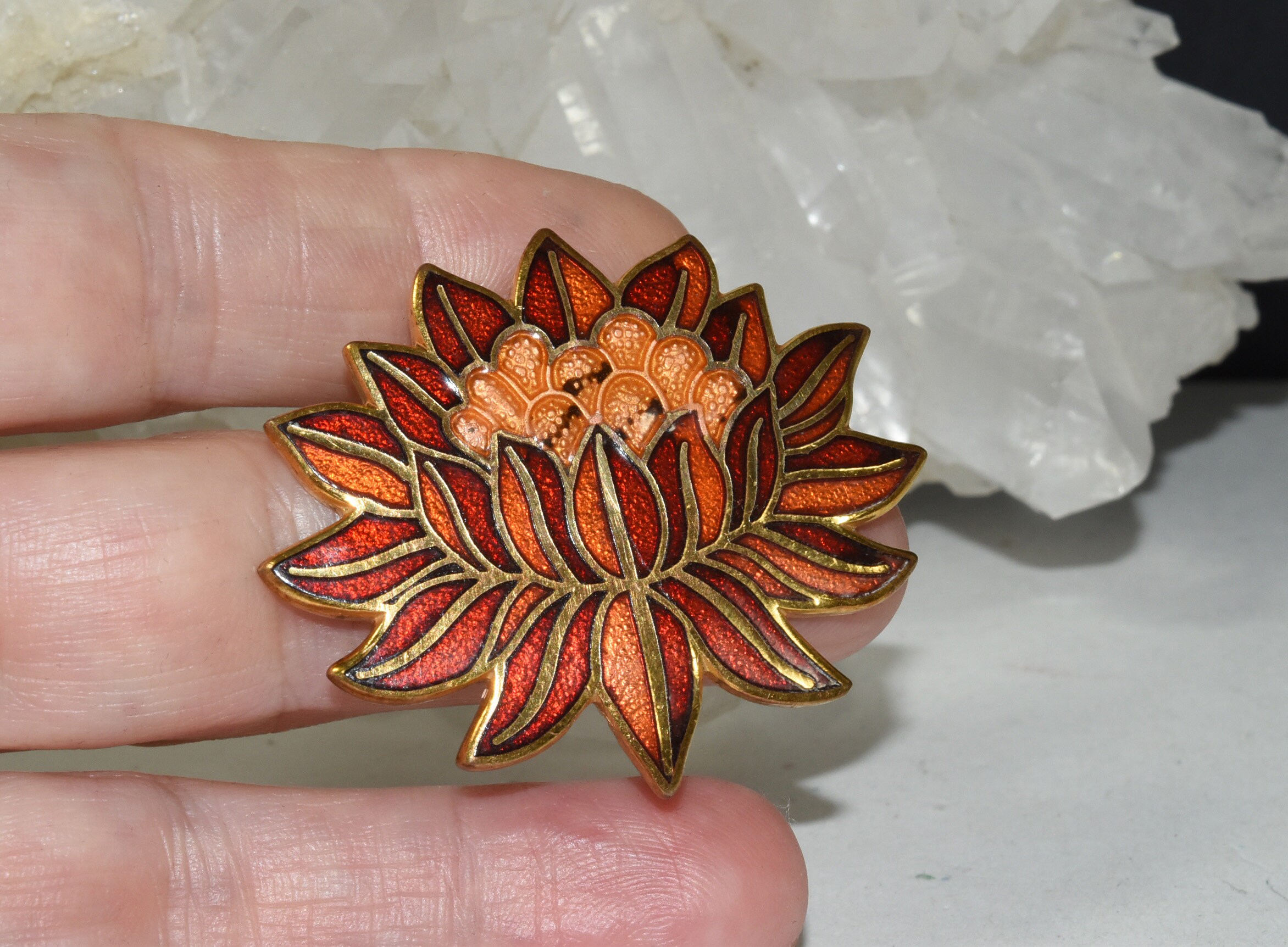 Vintage MMA 1985 Enamel Flower Museum Pin Brooch Pendant - Etsy
