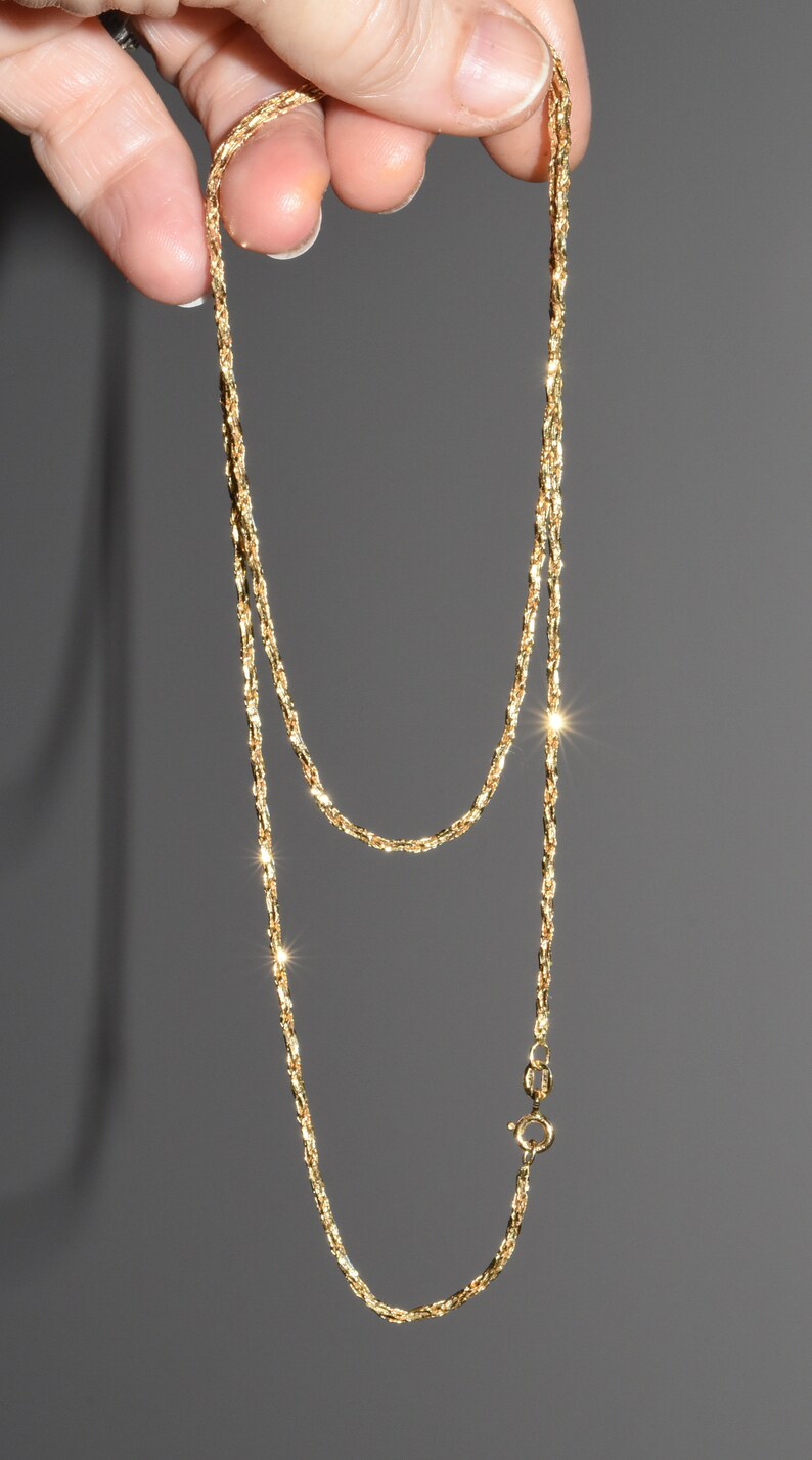 14K Yellow Gold Textured Diamond Cut Chain Necklace 6.4 Grams - Etsy