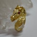 Diamond Ruby 18K Yellow Gold Horse Equestrian by Pass Ring Sz 8.25 15. ...