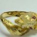 Diamond Ruby 18K Yellow Gold Horse Equestrian by Pass Ring Sz 8.25 15. ...