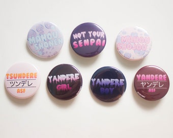 Anime button | Etsy