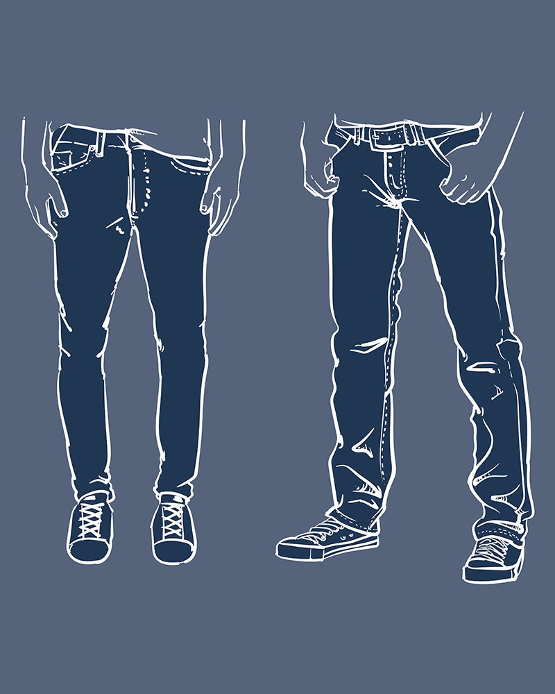 80% off Sale Hand Drawn Fashion Collection of Men's Jeans. Denim Vector ...