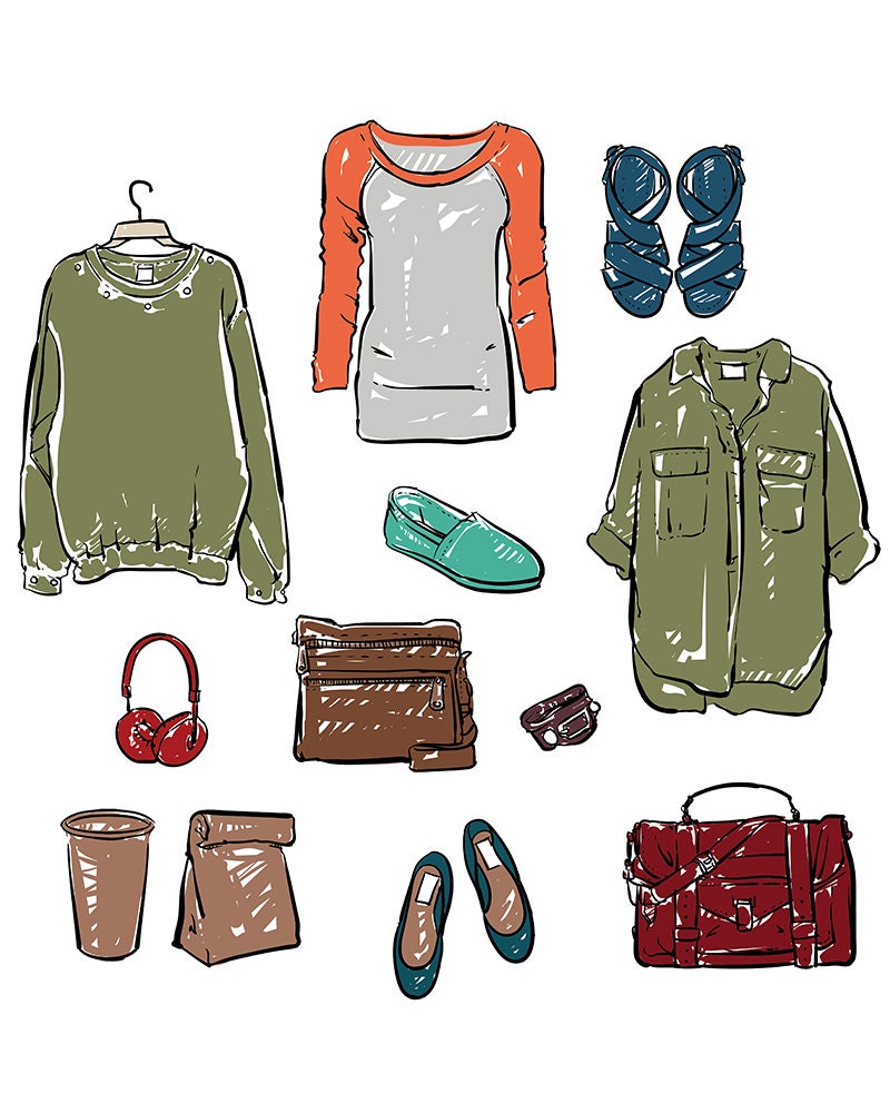 80% off Sale Vector Fashionable Women's Clothes Clipart Commercial Use ...