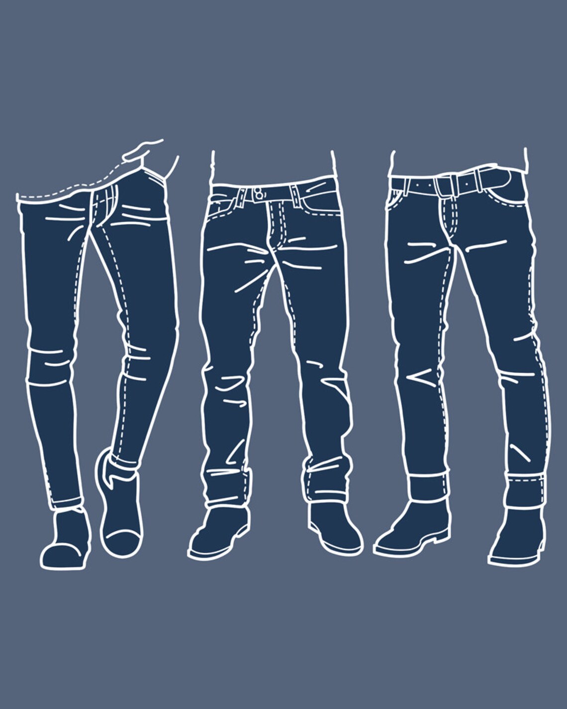 Fashion Collection of Men's Jeans. Clipart Commercial Use, Vector ...