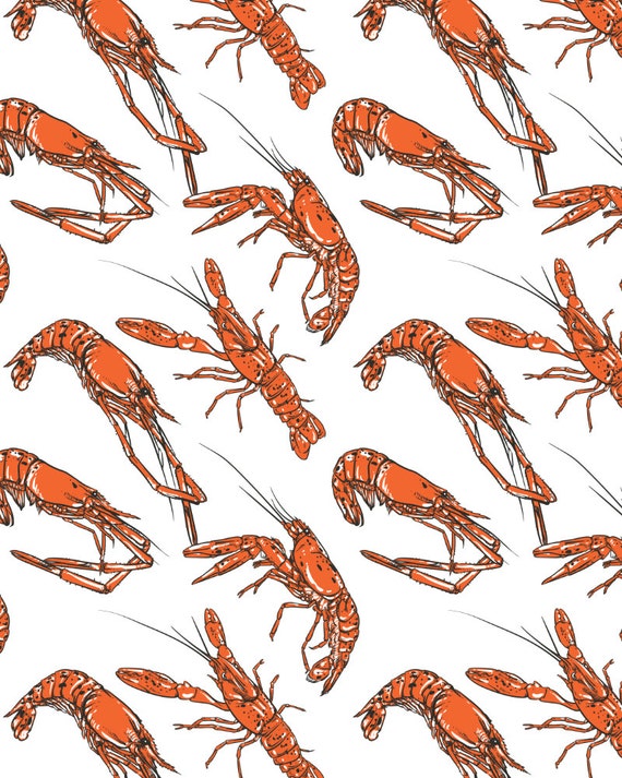 80% off Sale Vintage Shrimp Pattern Including Seamless. | Etsy