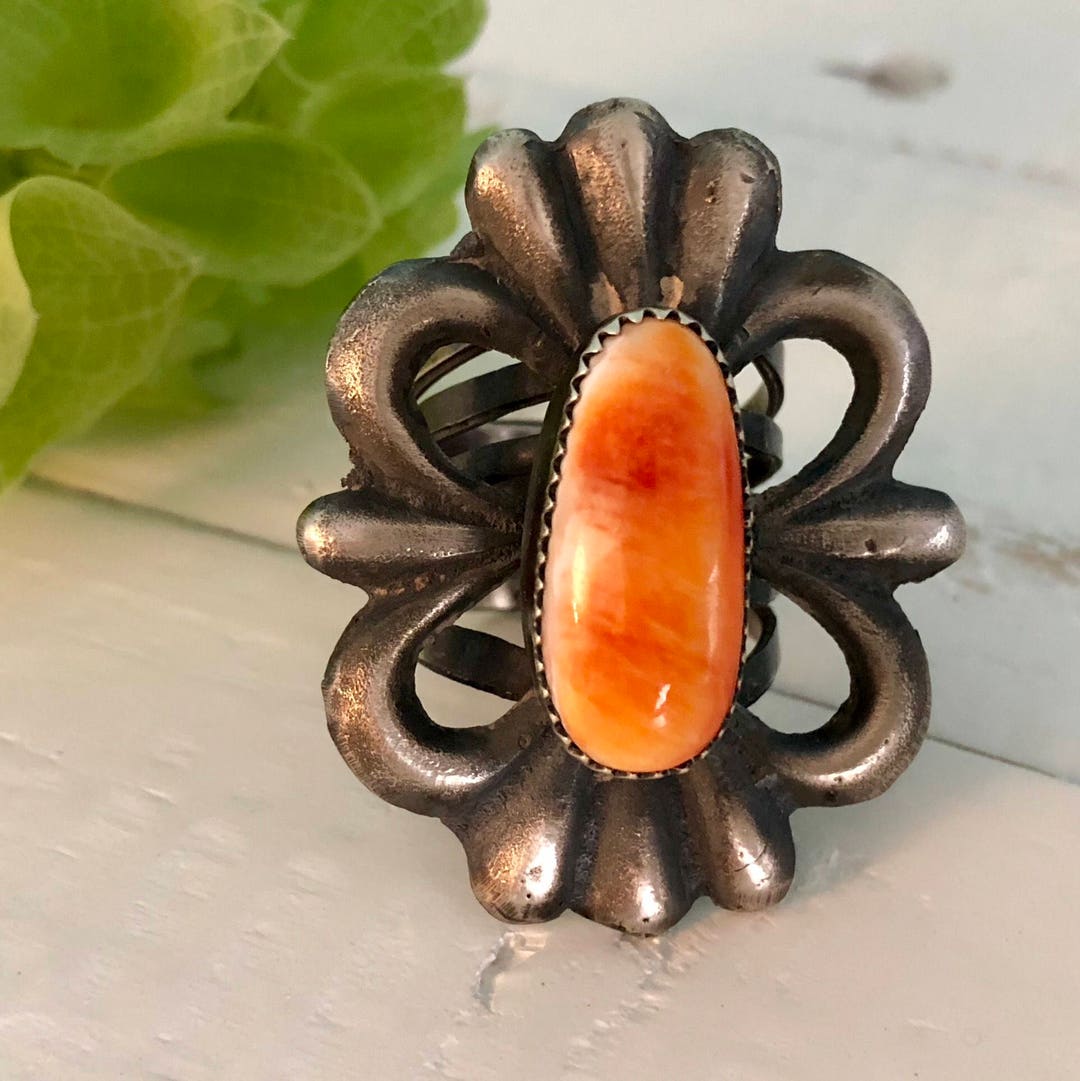 Sterling Concho Spiny Oyster Ring | Cast Ring | Mens Ring | Womens ...