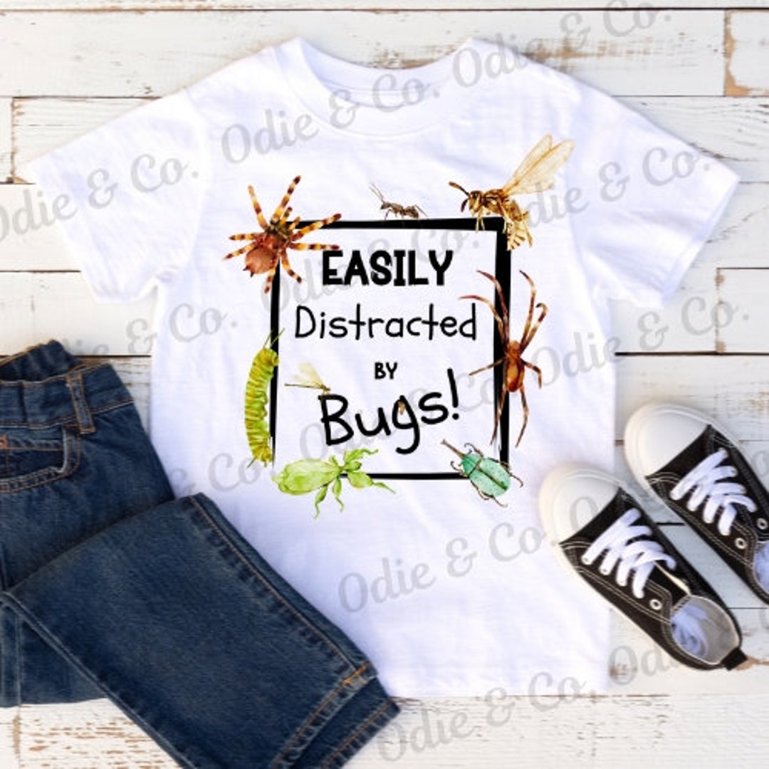 Easily Distracted by Bugs Shirt - PNG, JPG - Entomology Shirt, Boy ...
