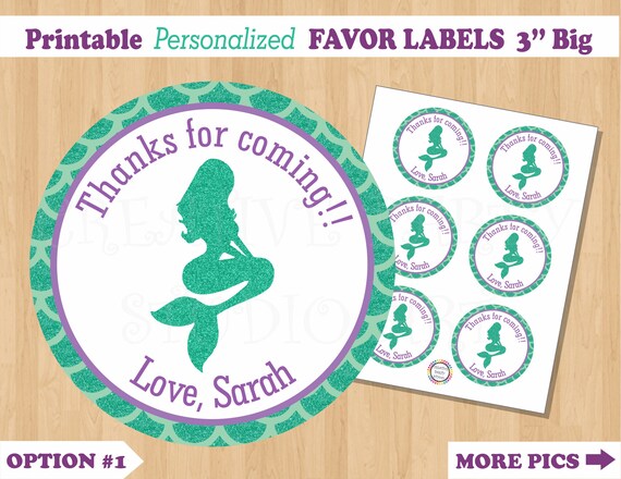 Mermaid Party Favor Labels/ Printable Mermaid Birthday Party | Etsy