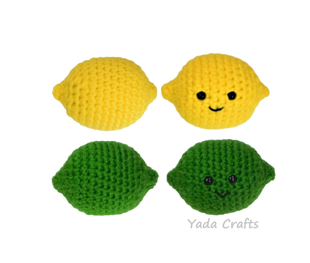 Crochet Lemon Toy Stuffed Plush Amigurumi | Stress Ball | Rattle ...