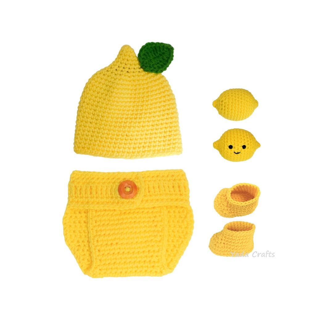Crochet Lemon Outfit | Lemon Baby Hat | Newborn Outfit | Lemon Costume ...