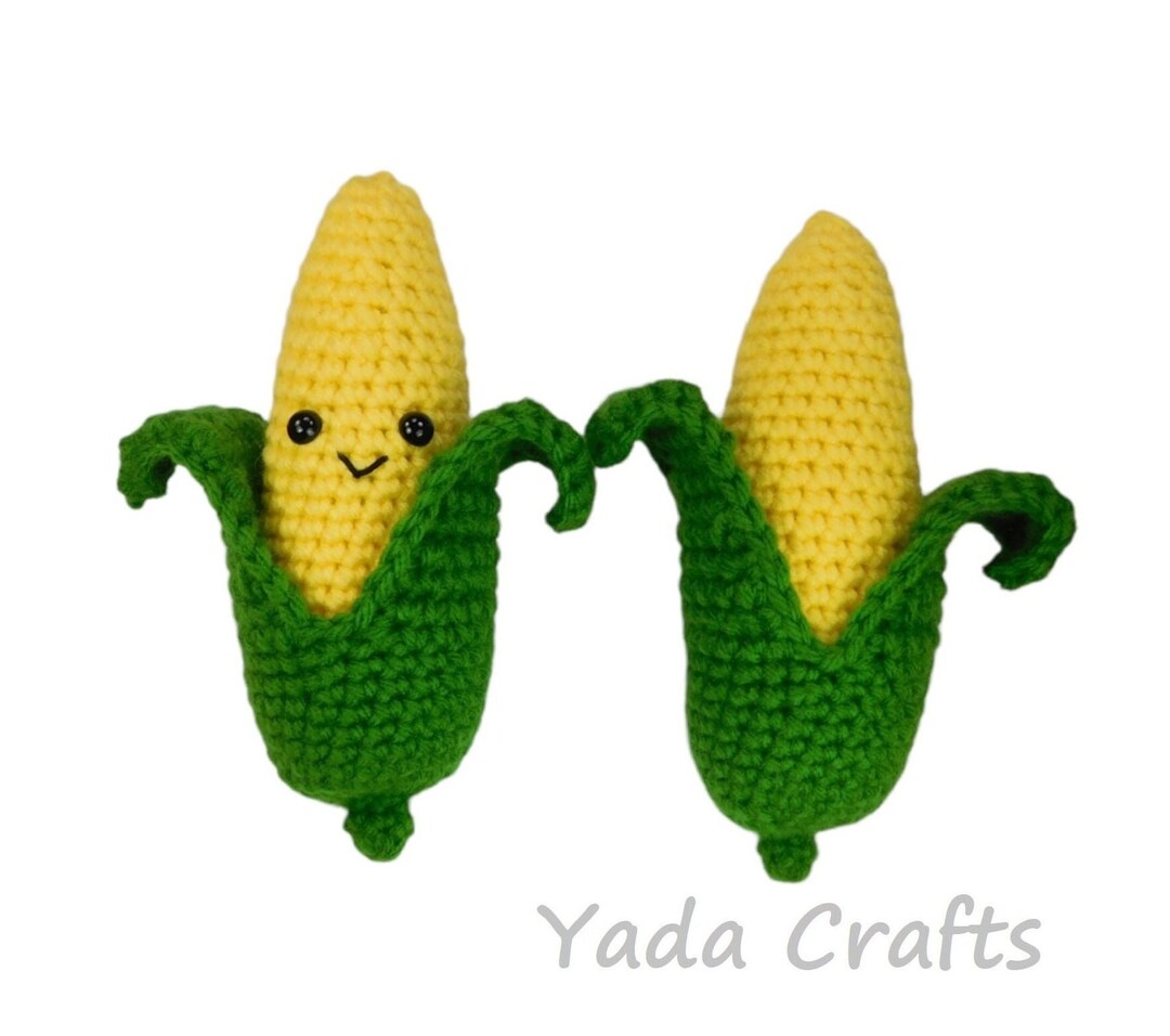 Crochet Corn | Stuffed Plush Amigurumi | Pretend Play Food | Stress ...
