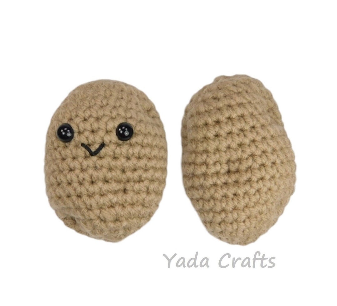 Crochet Potato | Rattle Bell | Stuffed Plush Amigurumi | Pretend Play ...