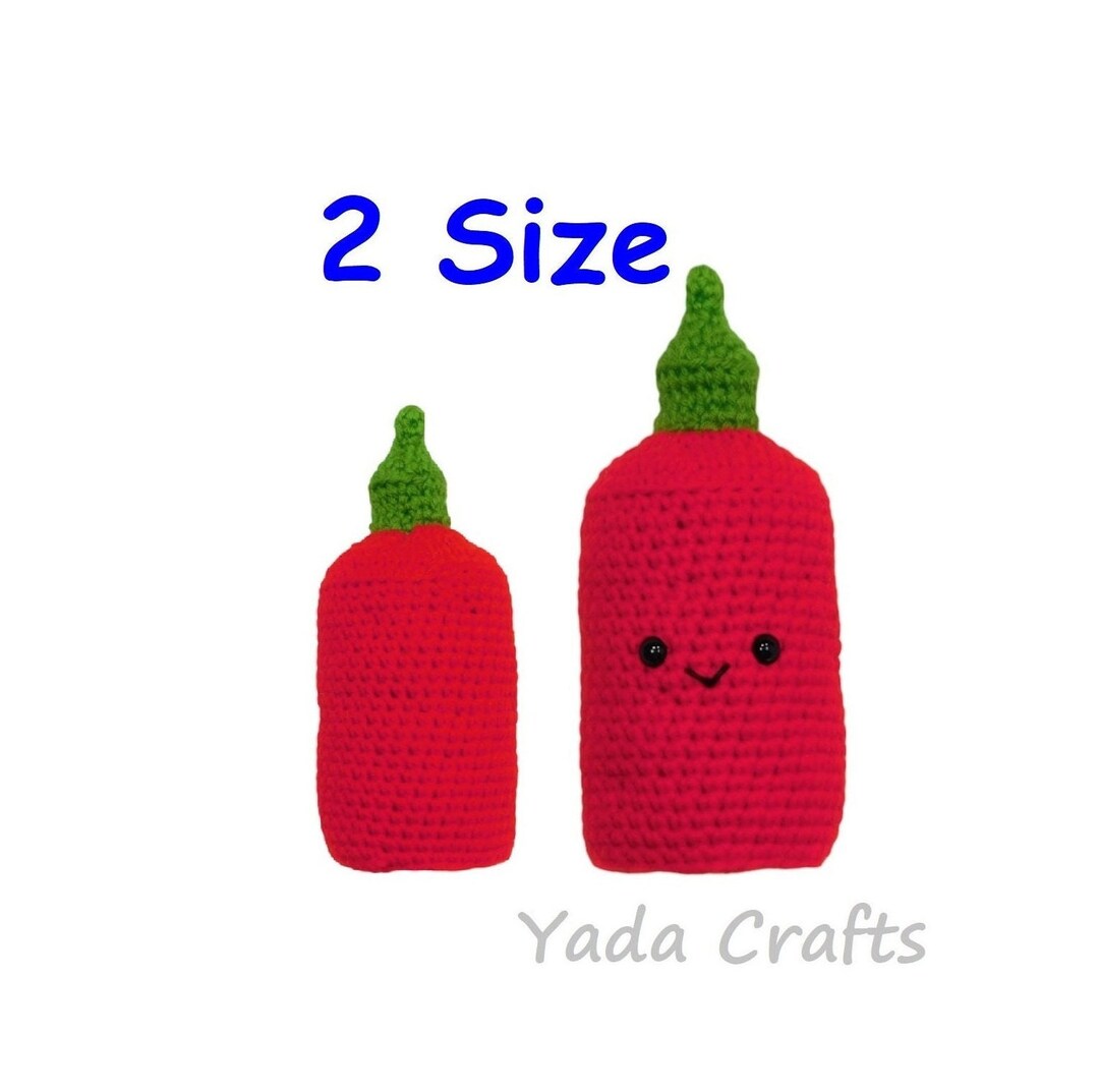 Crochet Chilli Hot Sauce | Amigurumi Chilli Sauce | Stuffed Plush ...